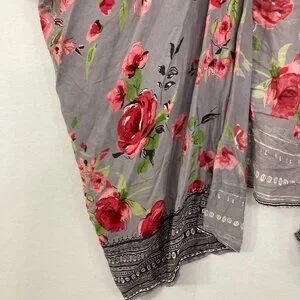 Angie | Jackets & Coats | New Angie Size Large Gray Red Floral Open ...
